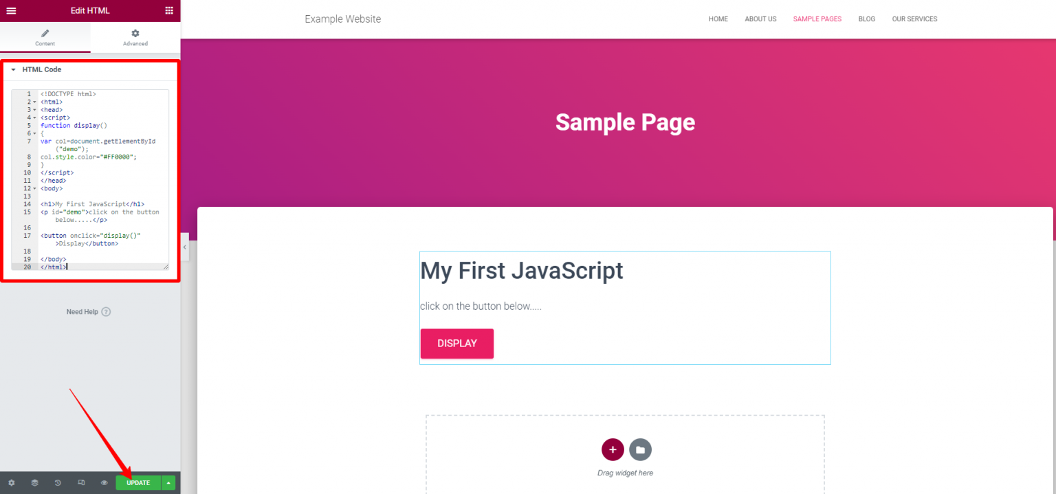 How to easily Add JavaScript to Elementor free version - Engine Templates