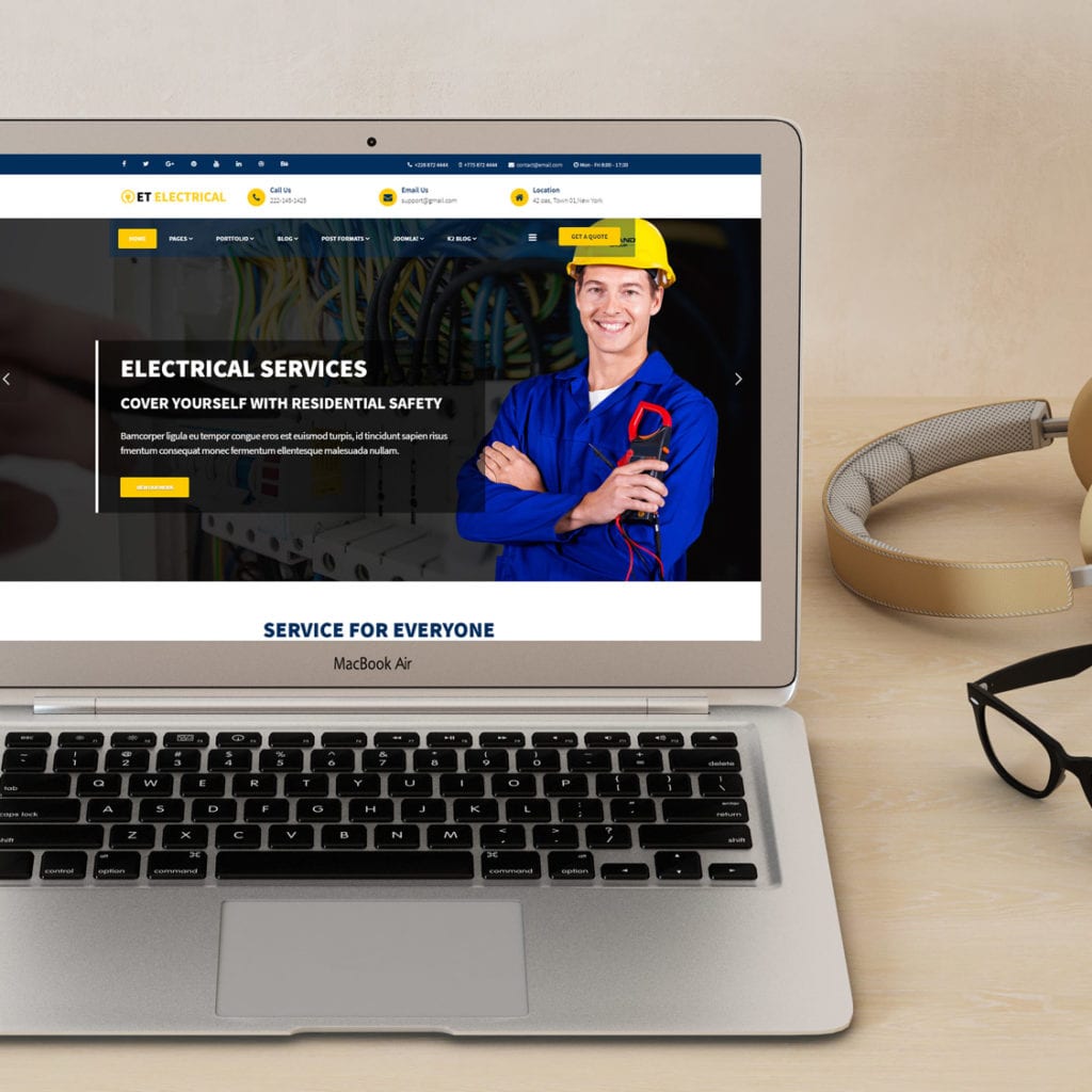 ET Electrical – Free Responsive Joomla Electrical Website templateET ...
