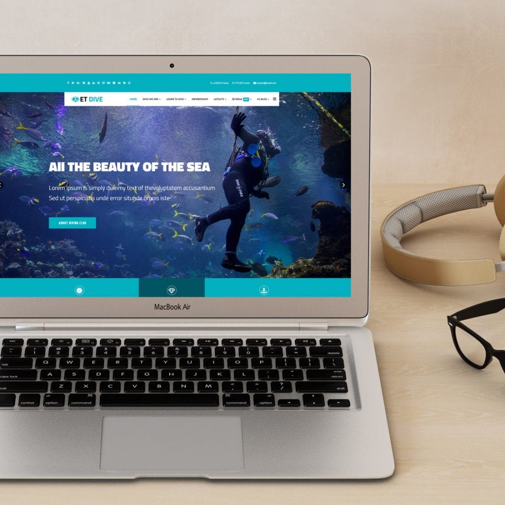 ET Dive – Free Responsive Scuba diving website template - Engine Templates