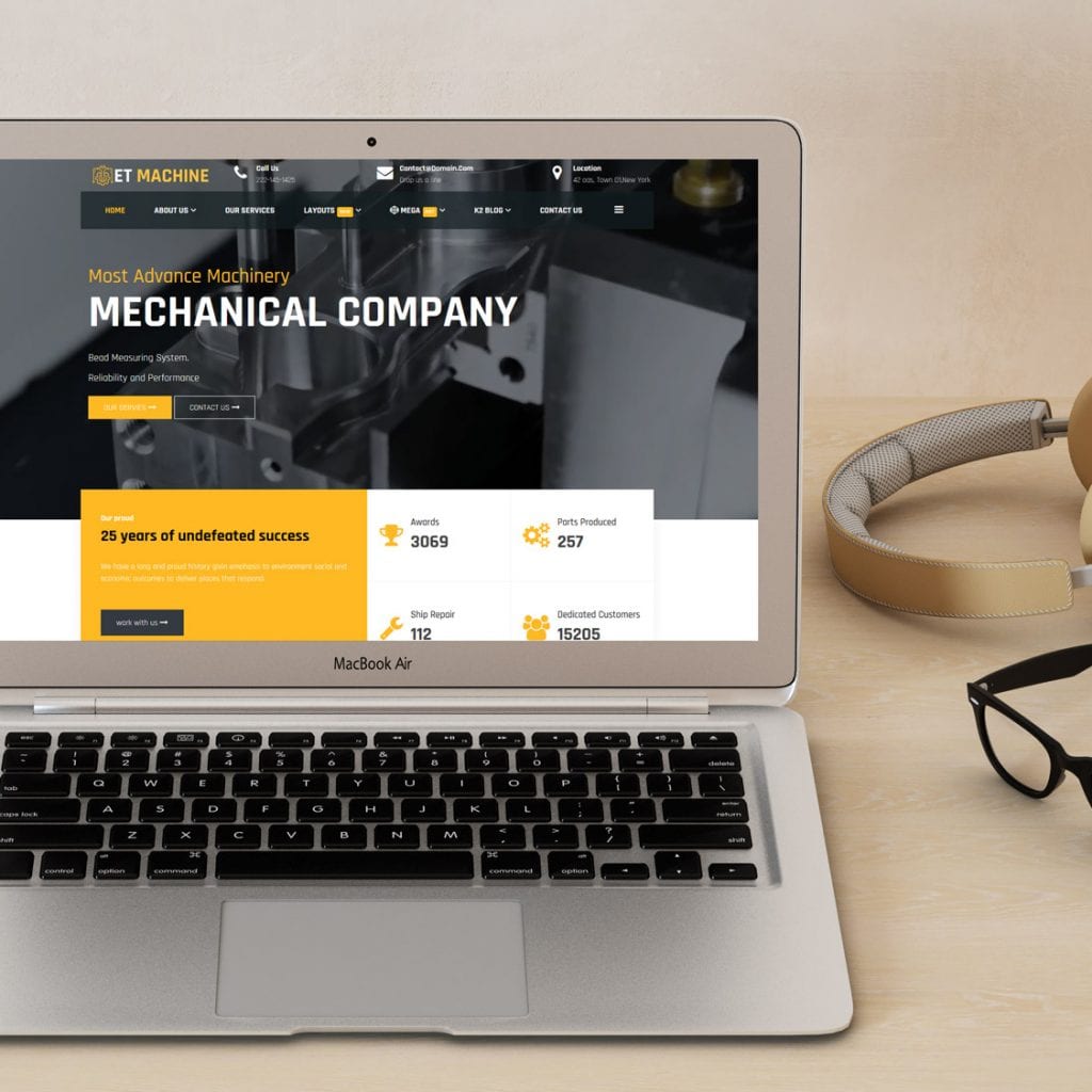 ET Machine – Free Responsive Industrial Joomla template - Engine Templates
