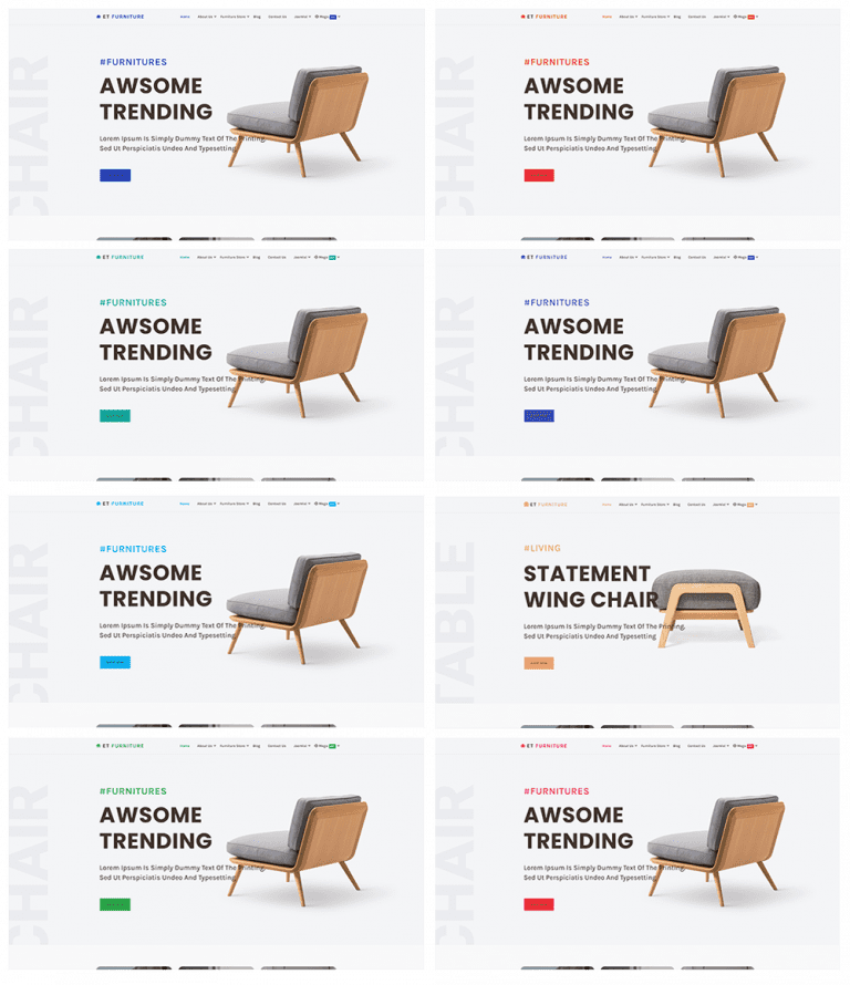 ET Furniture – Free Responsive Furniture Website Templates