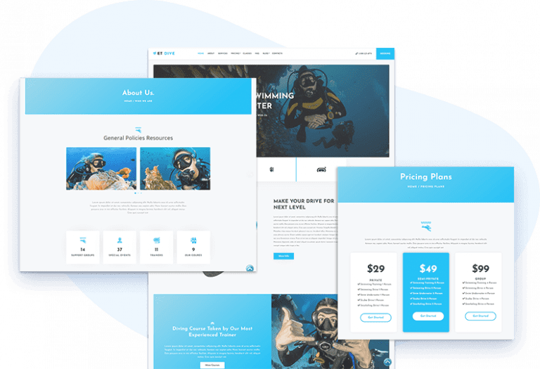ET Dive – Free Responsive Scuba diving website template - Engine Templates